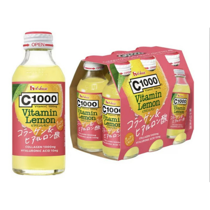 （預購）代購 日本 House Wellness C1000維他命檸檬(玻尿酸+膠原蛋白)140ml (6瓶入) | 蝦皮購物