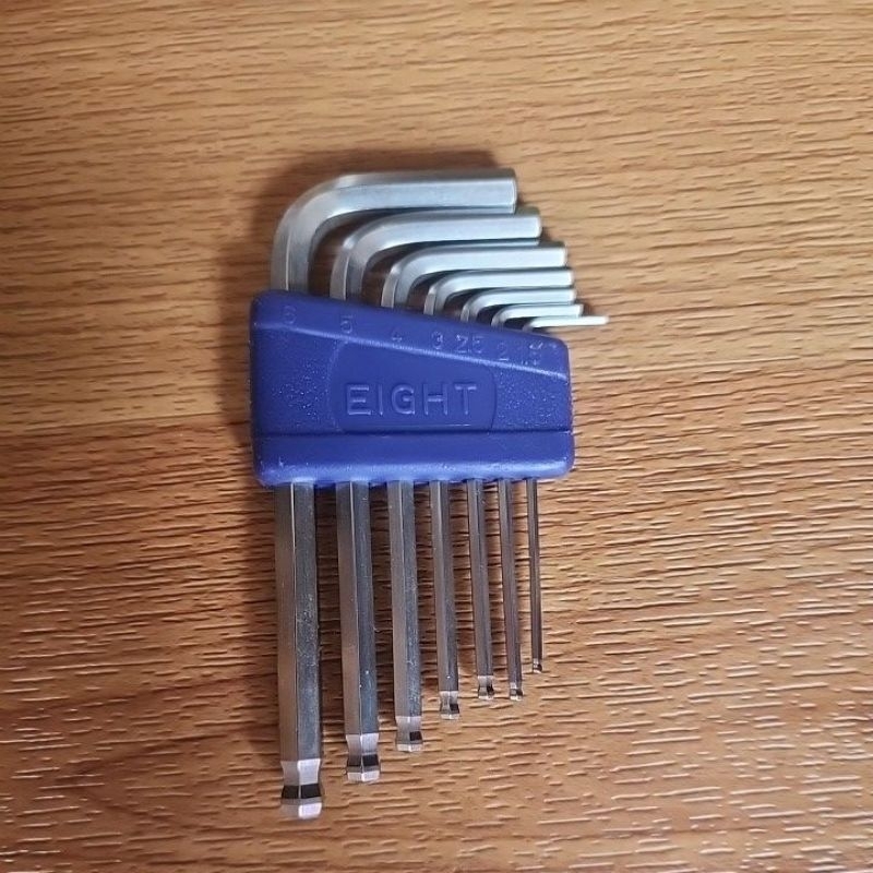 EIGHT 短版內斜頭 球頭 六角扳手 7支組日本製造 TS-7 | 蝦皮購物
