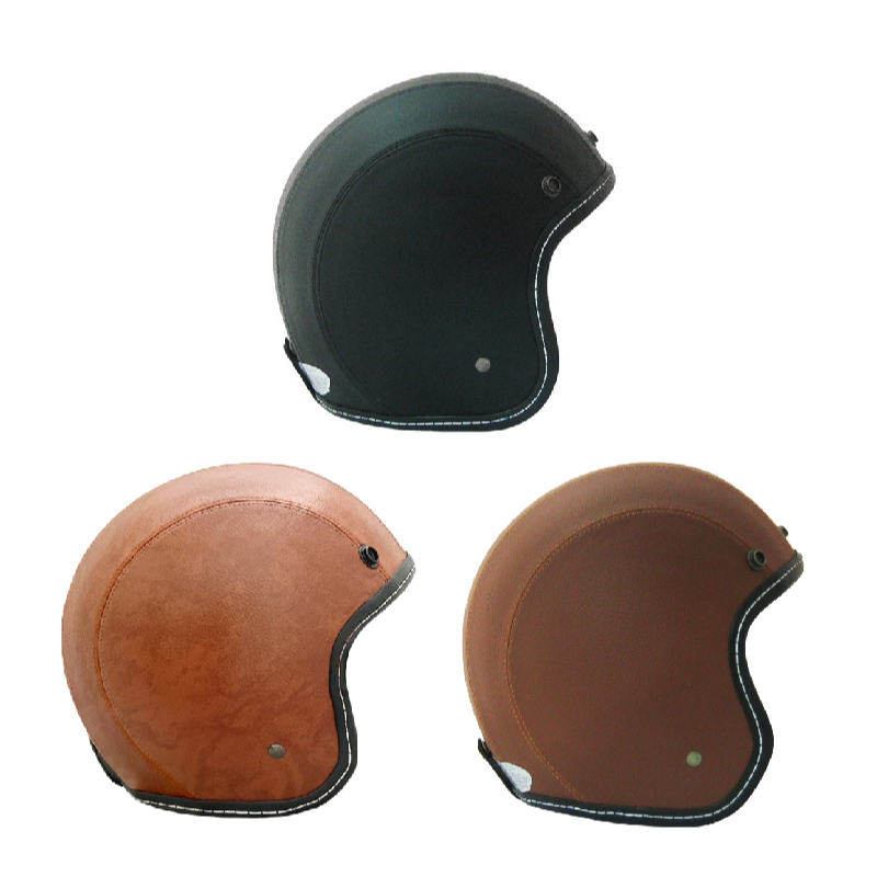 EVO CA-309 CA-310 安全帽 皮帽 多色可選 車縫線邊條 復古帽 金屬插扣 全拆洗 半罩 | 蝦皮購物