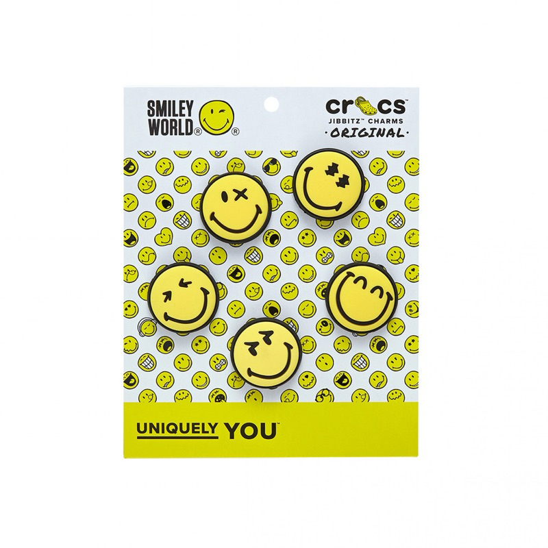 Crocs 鞋扣 微笑😊 Smiley World 5 Pack-10015113 | 蝦皮購物