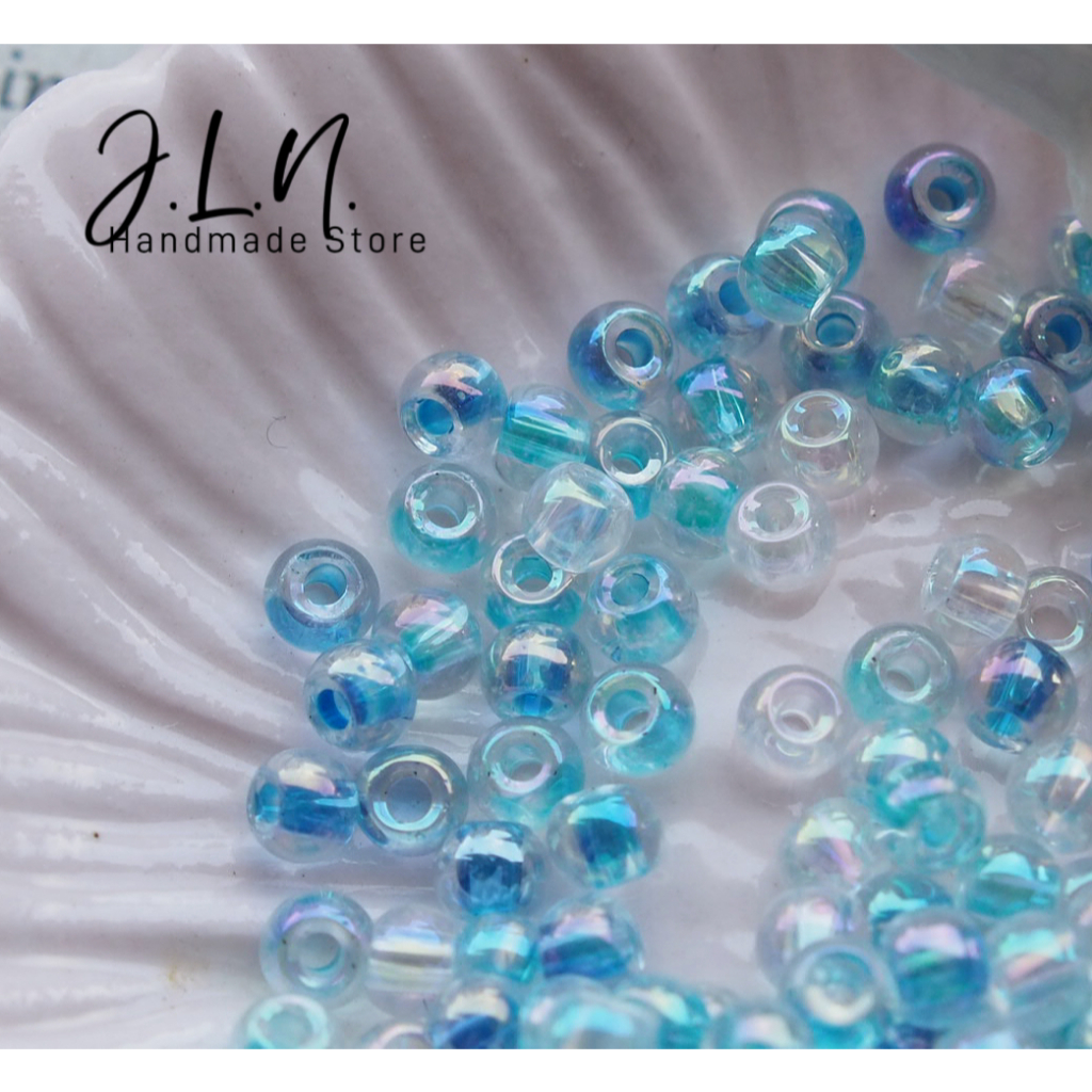 J.L.N.4mm米珠 玻璃珠 透明幻彩系列10g | 蝦皮購物