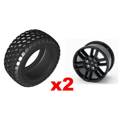 【小荳樂高】LEGO 黑色輪胎+黑色胎框 十字軸孔 (2顆) Tire 87.9x36 4455 49294 42177 | 蝦皮購物