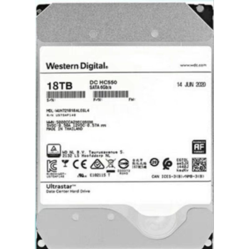 企業級氦氣硬碟 WD 18TB HC550 限量拆機良品 使用時數約五千小時 店保兩年 | 蝦皮購物
