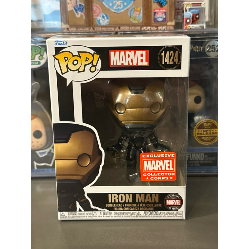 C&J 限定版 現貨 Funko PoP 鋼鐵人 IRON MAN 1424 黑金版 寶箱版 週年紀念版 | 蝦皮購物