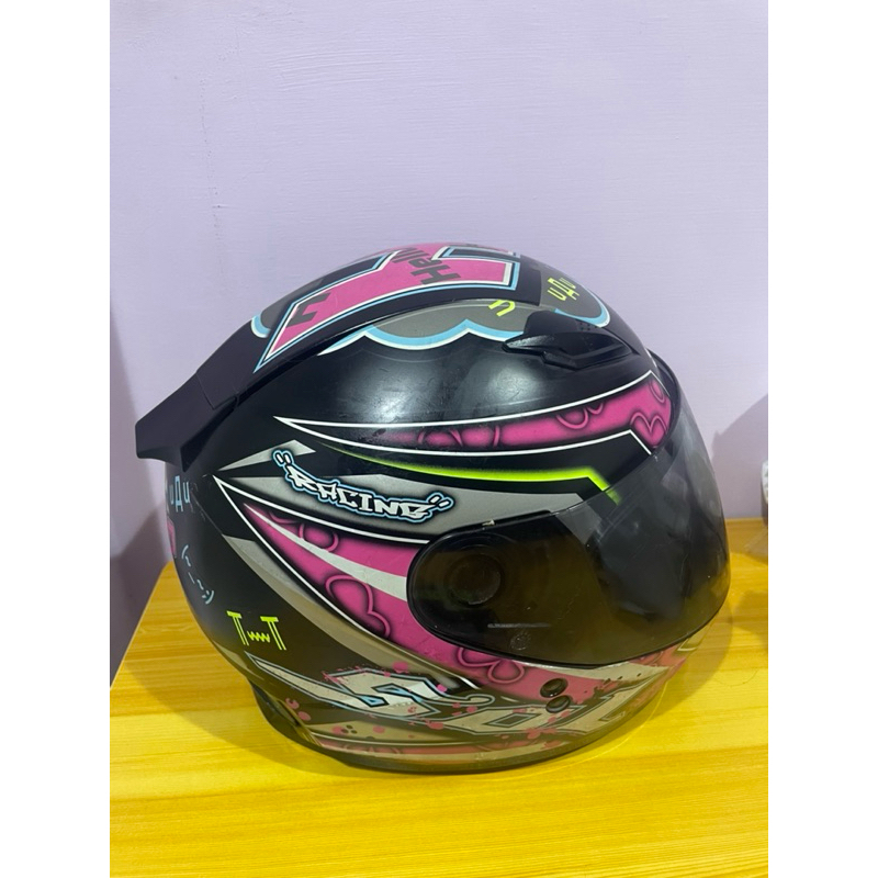 SOL SF-2全罩式安全帽 哈囉_消光黑/粉 ｜SOL安全帽官方商城(全罩｜雙D扣｜情侶安全帽｜五件可拆內襯) | 蝦皮購物