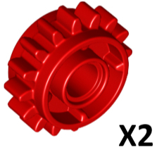 [想樂]『零件』 全新 樂高 LEGO 18946 6100930 齒條 紅色 (一包2入) Technic, Gear 16 Tooth ...