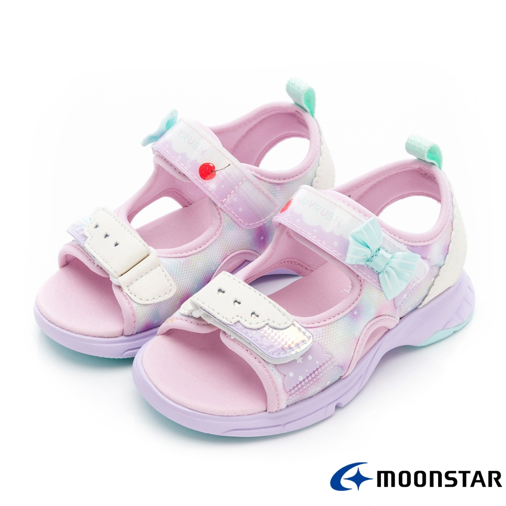 日本月星Moonstar機能童鞋 LUVRUSH甜美2E涼鞋12194白粉(中小童段) | 蝦皮購物