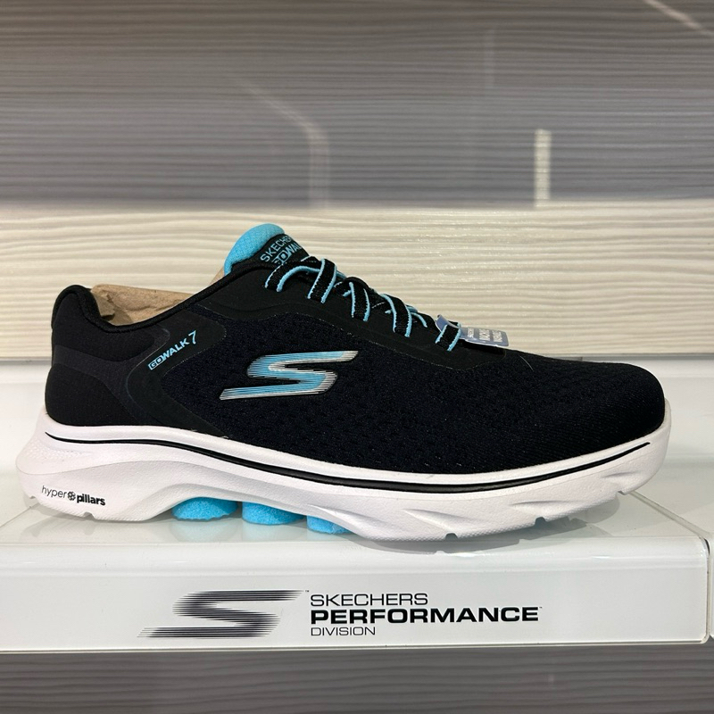 Skechers GOwalk 7 系列 – Hyper Pillars 超輕量健走鞋（黑藍配色）(R8247) | 蝦皮購物