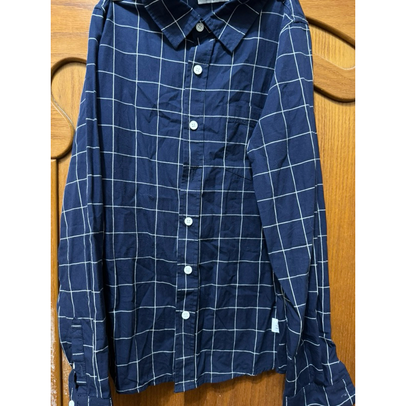 CACO/Navy .co藍格紋襯衫（全新） | 蝦皮購物