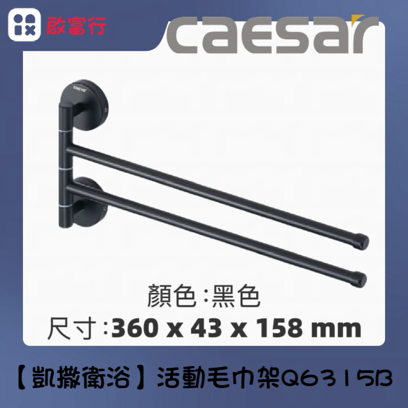 【凱撒衛浴】貴族黑 活動毛巾架 Q6315B | 蝦皮購物