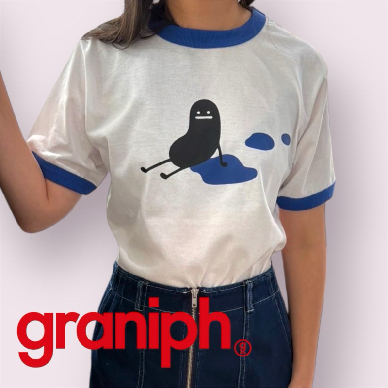 台灣現貨 Graniph 影子 拼接米白短T Xl日本專櫃正版 豆豆 beautiful shadow lalaport | 蝦皮購物