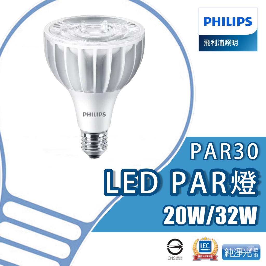 【飛利浦】20W 32W LED PAR燈15D/30D PAR30L E27 220-240v取代CDM35w | 蝦皮購物