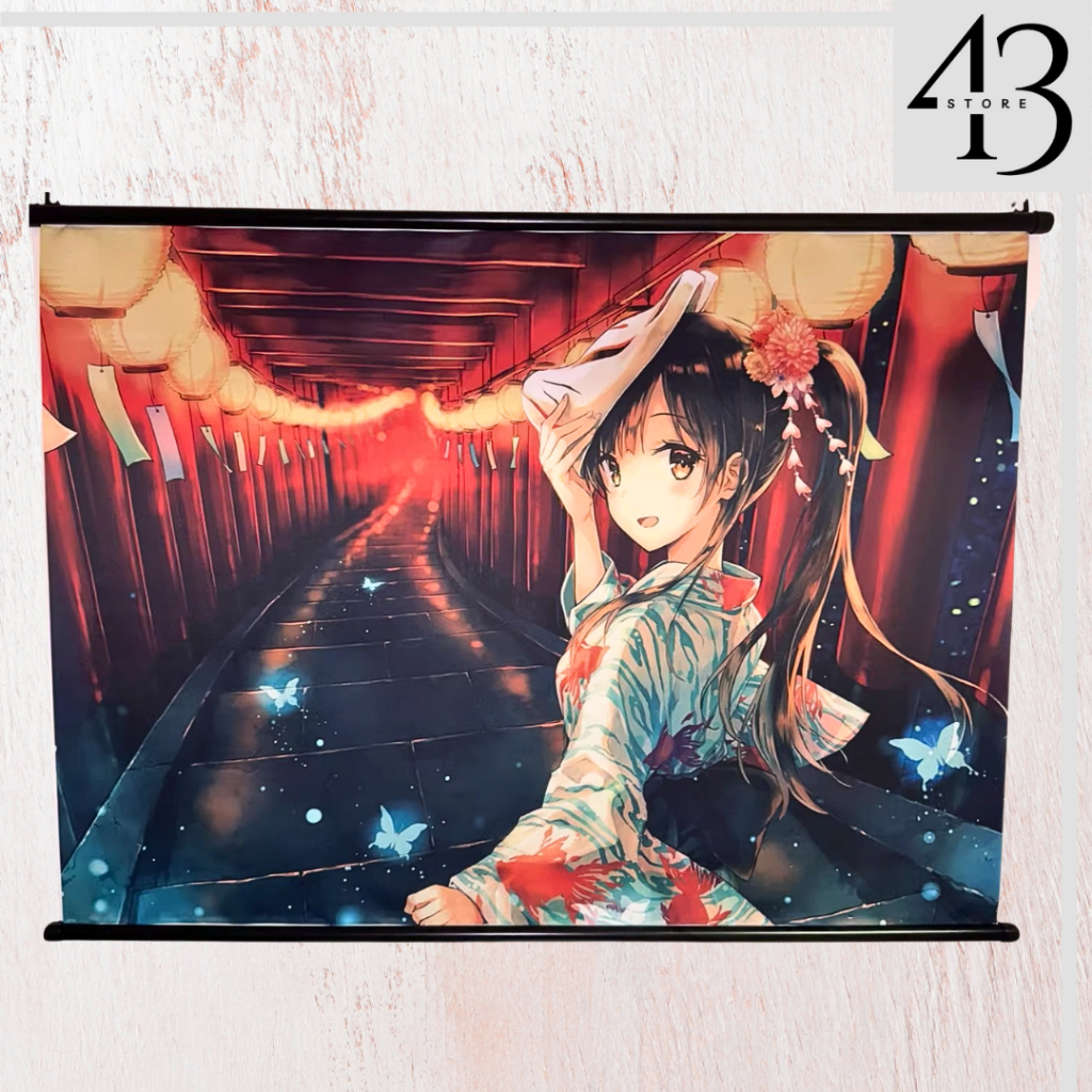 【43小舖】Hiten 浴衣和面具 伏見稻荷大社 A1特大掛軸｜HitenKei｜原創｜飛天｜掛畫｜掛布｜掛軸｜絕版品 | 蝦皮購物