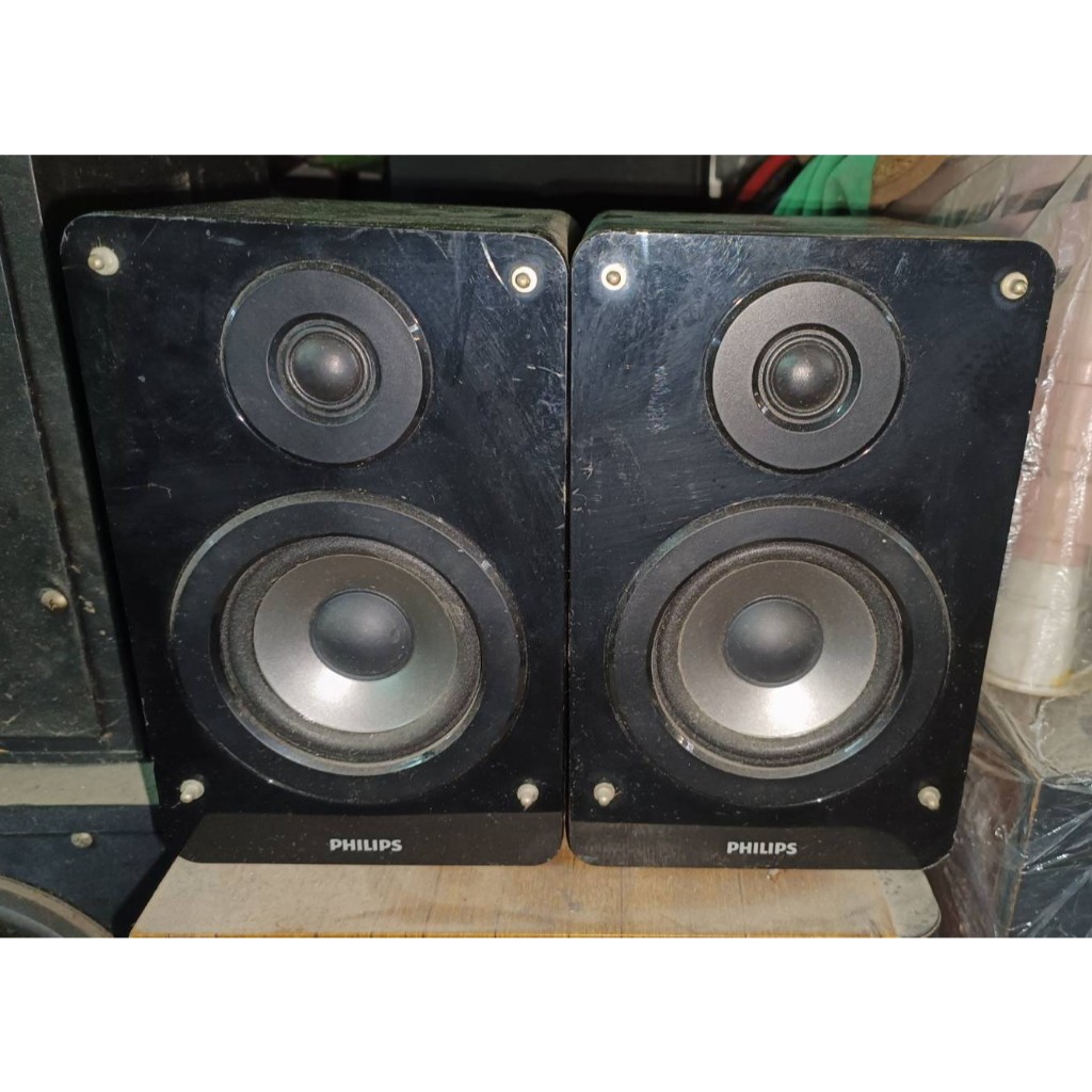 飛利浦 PHILIPS MCD122喇叭 4吋低音 1吋高音 2音路喇叭 書架式喇叭 書架型高音質音箱雙音路低音加強 | 蝦皮購物