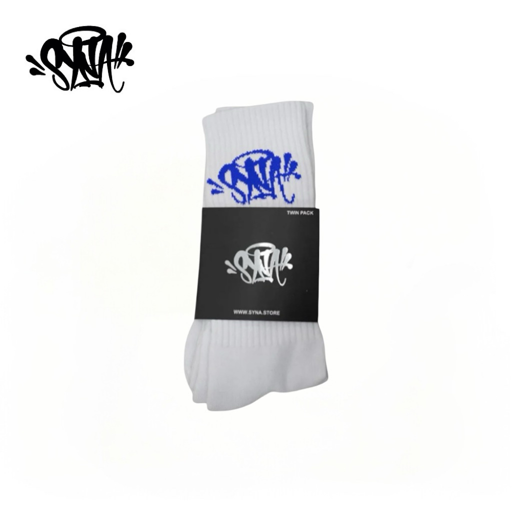 【SAINTT】代購 Syna World LOGO長襪 兩雙一組 襪子 白藍色 | 蝦皮購物