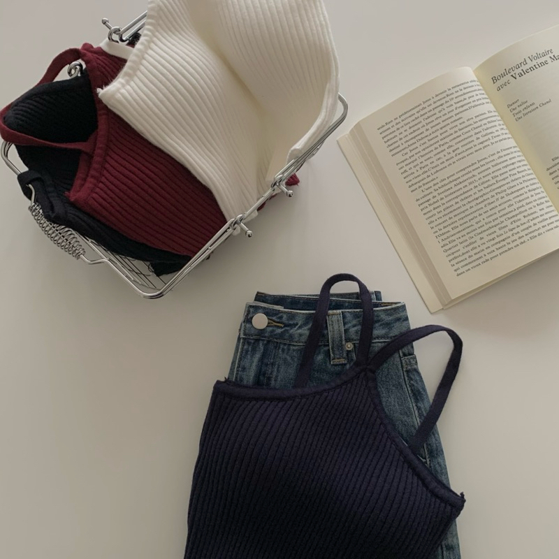 F5212- Hot mess! 坑條交叉Bra背心（4colors） | 蝦皮購物