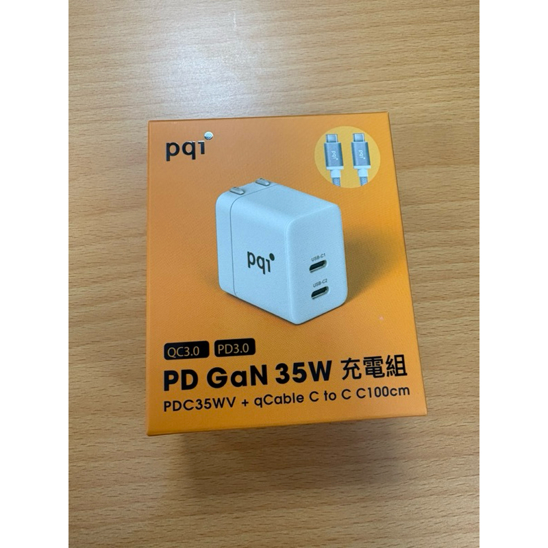 兩件組 PQI GaN 氮化鎵 PD 快充 35w 充電器 c to c 編織線組合包 送 Riivan 手機掛繩 | 蝦皮購物