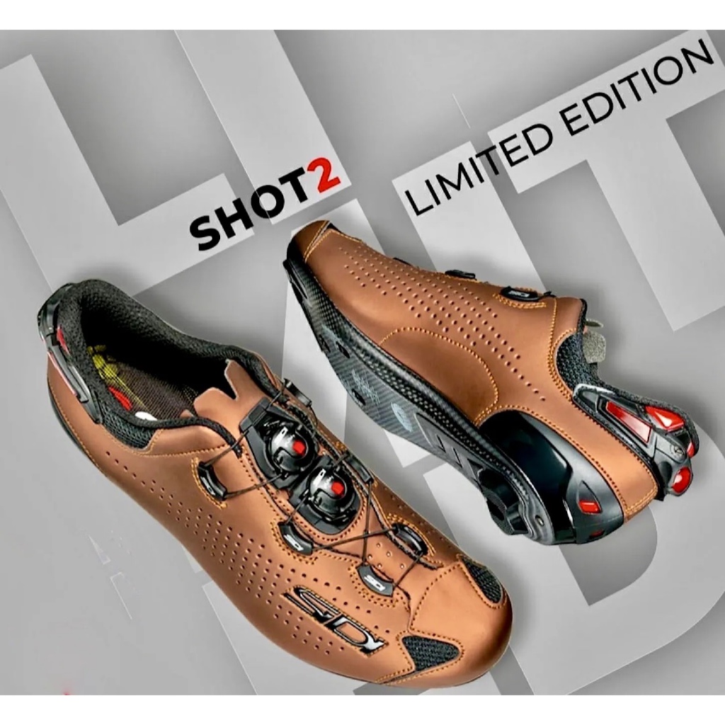 SIDI SHOT 2 頂級碳纖底卡鞋 雙旋鈕 black/rust LIMITED EDITION 零碼優惠 | 蝦皮購物