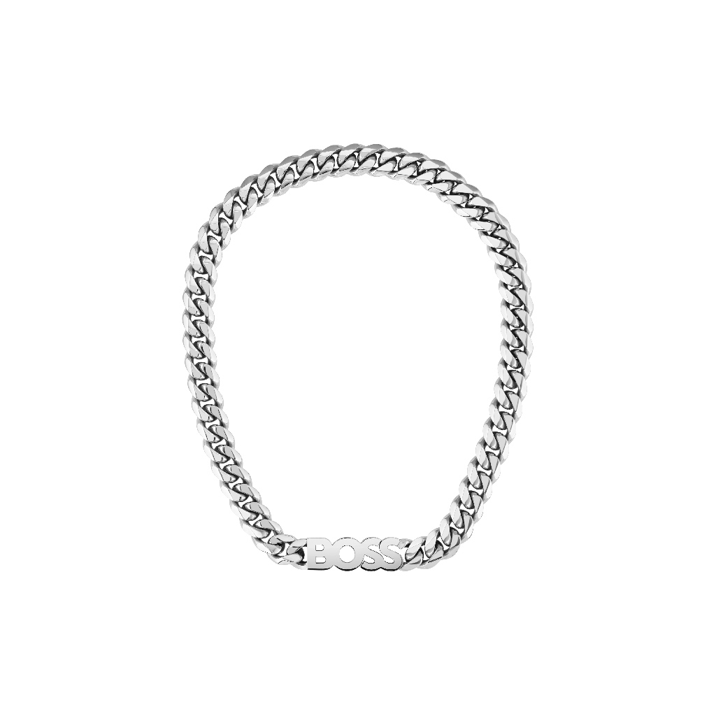 【BOSS】Kassy 不鏽鋼Logo扁平鍊項鍊-銀色 1580441 | 蝦皮購物