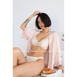 Pincoco 台灣出貨 現貨 夏季微性感薄蕾絲小小蝴蝶結不凸點無鋼圈內衣 BAI029 | 蝦皮購物