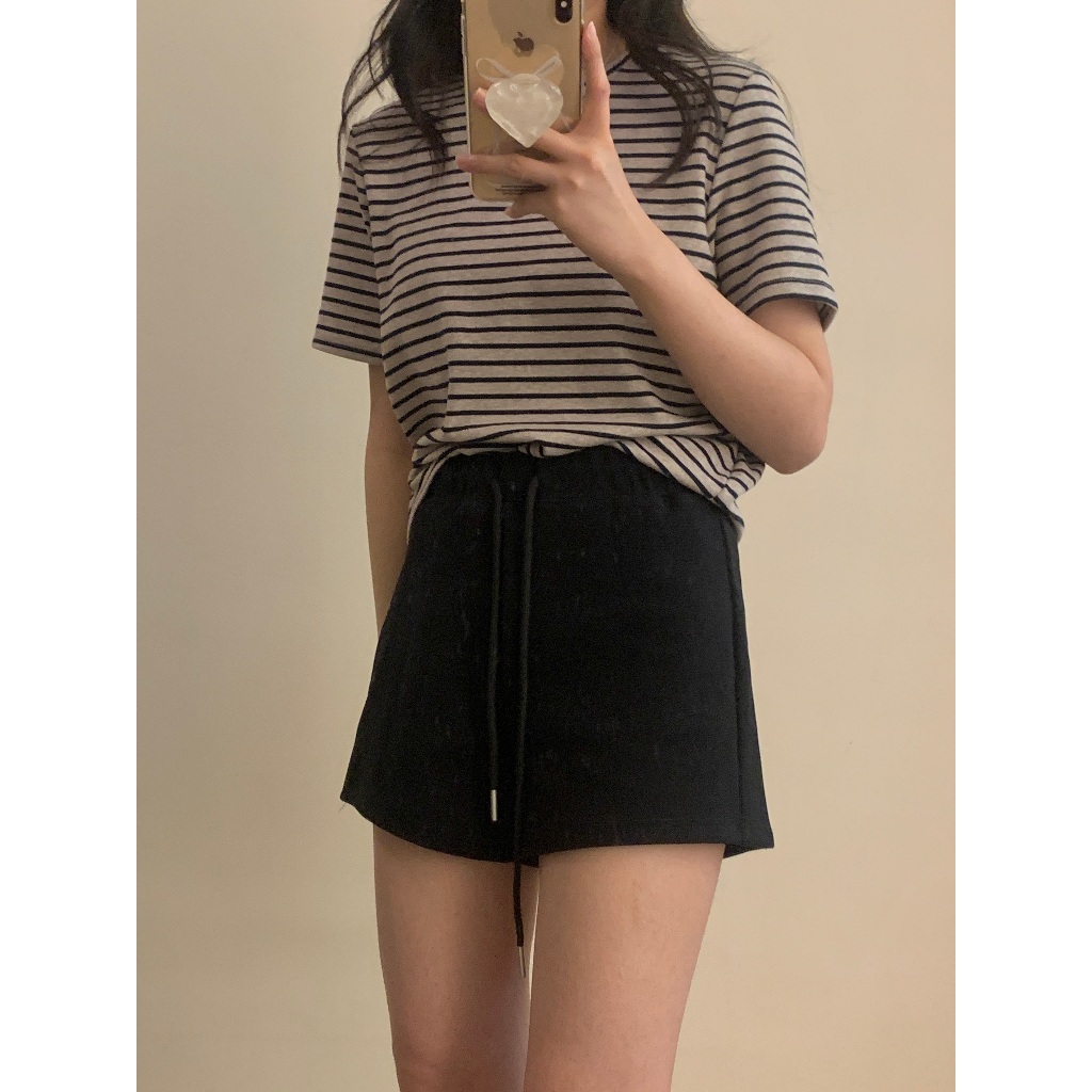 MIGNON.155 條紋萬歲！正肩圓領tee(2colors) | 蝦皮購物