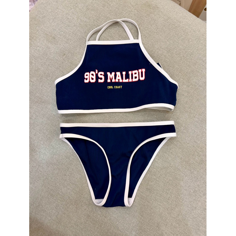 Zara 95成新 兒童泳裝 比基尼 二截式 深藍 美式 130cm 8-9Y | 蝦皮購物