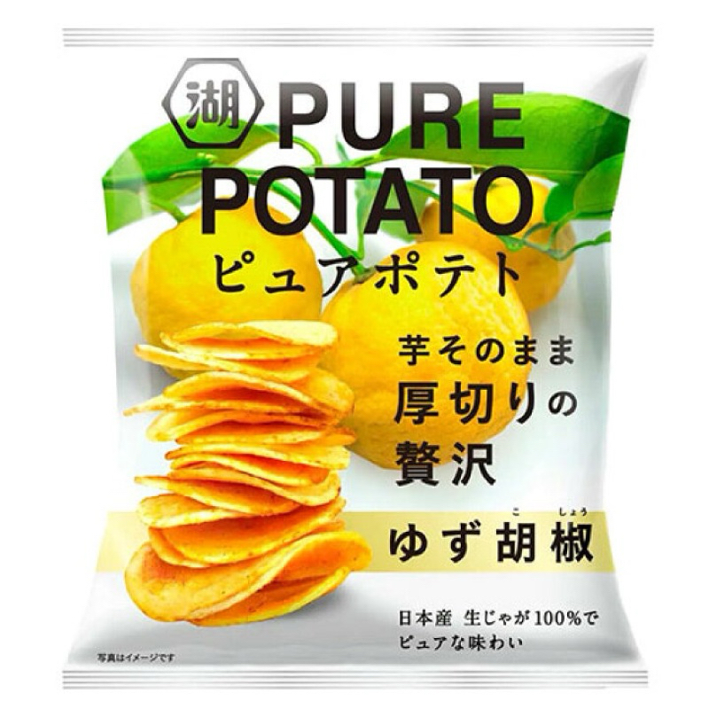 日本 湖池屋洋芋片 純馬鈴薯柚子胡椒口味 52g | 蝦皮購物