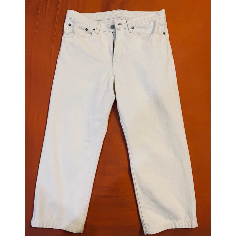MUJI 無印良品 單寧 丹寧 牛仔褲 白色 柬埔寨製 非Uniqlo ZARA GAP H&M | 蝦皮購物