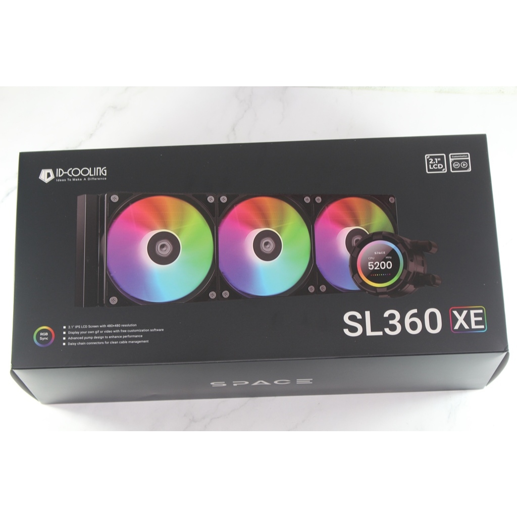 ID-COOLING SL360 XE 黑 (360mm/2.1吋LCD水冷頭/支援GIF.mp4) | 蝦皮購物