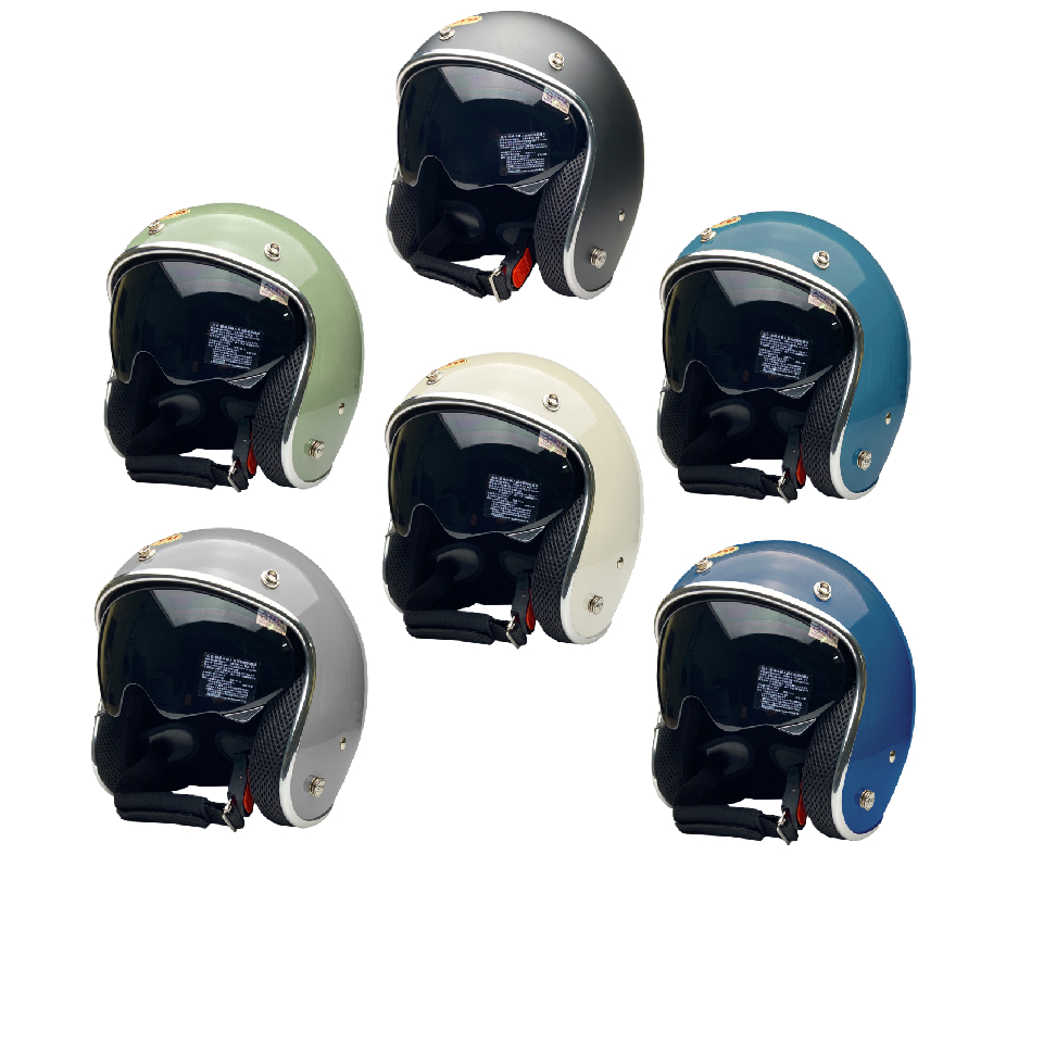 EVO CA-312 CA-312S 安全帽 素色 多色可選 銀色邊條 復古帽 內墨鏡 金屬插扣 全拆洗 半罩 | 蝦皮購物