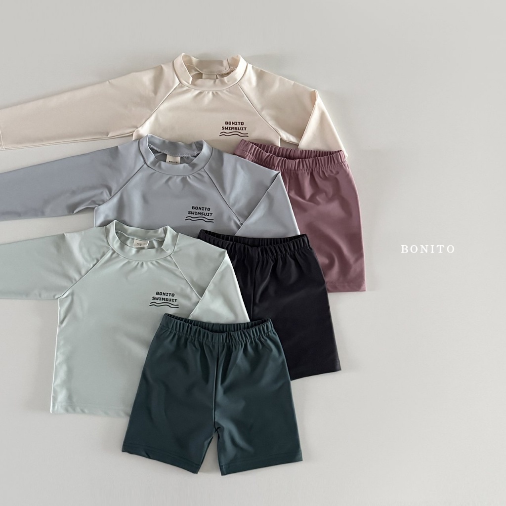 [cream] 韓國 Bonito 拼色兩件式長袖泳裝 25夏 韓國童裝 韓國兒童泳裝 連身泳裝 泳衣 | 蝦皮購物