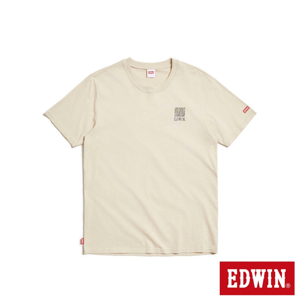 EDWIN 男款 丹寧布紋方塊短袖T恤(淺卡其) | 蝦皮購物