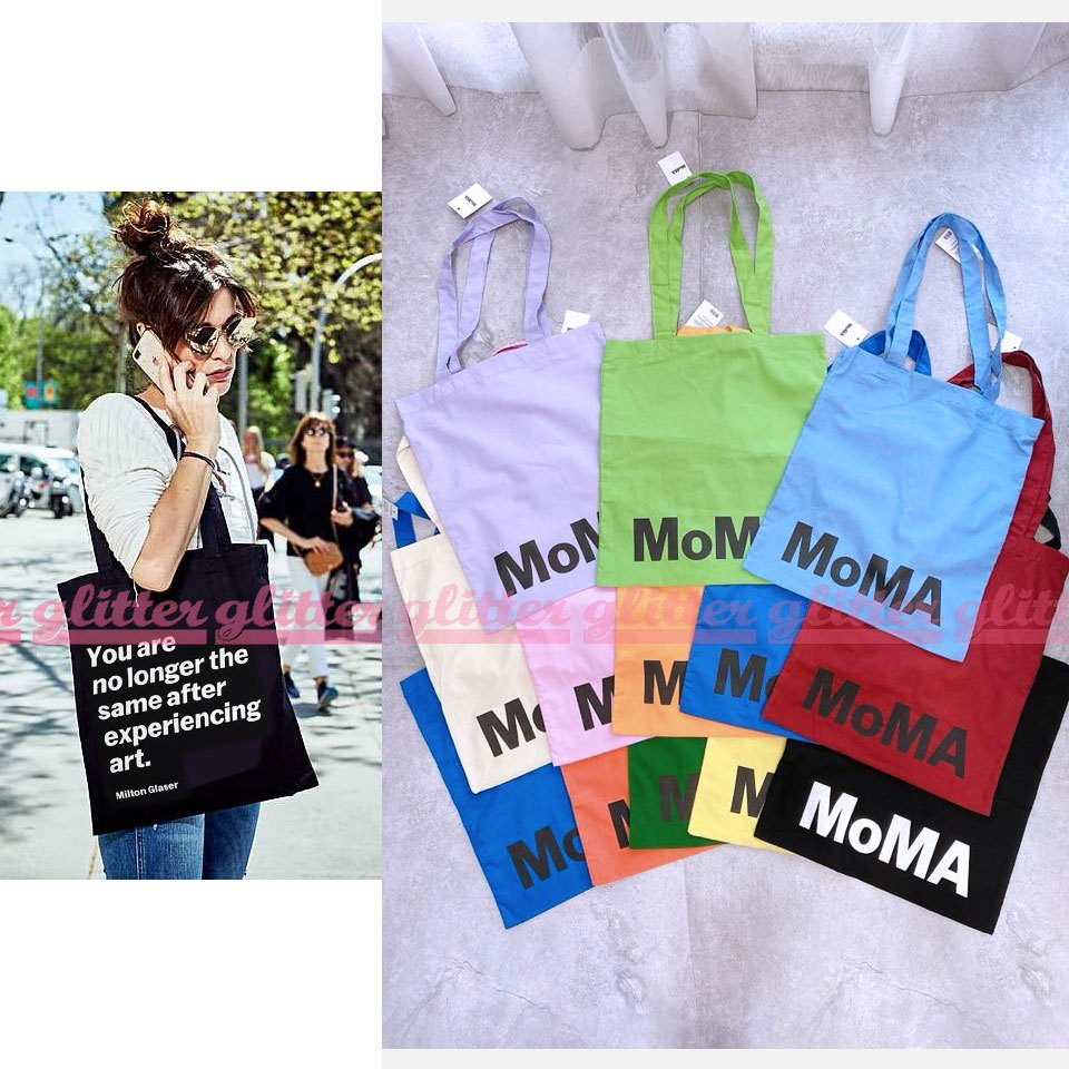 glitter。美線 MOMA 紐約 現代藝術博物館 Artist Quote Totes 軟款 帆布袋 購物袋 標語 | 蝦皮購物