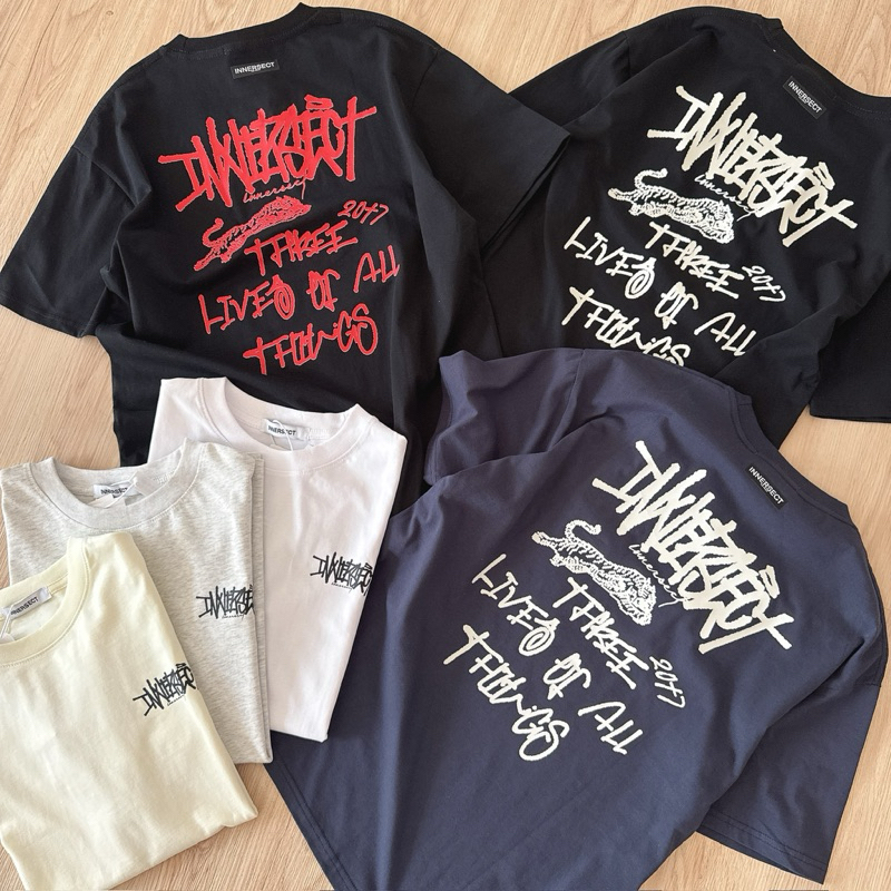 【FJstore】特價兩件$400/件 INNERSECT 三生萬物 草寫塗鴉 後背獵豹款 短T 短袖 | 蝦皮購物