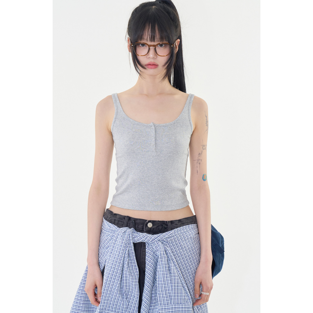 預購 RAUCOHOUSE 韓國選貨 羅紋 短版 背心上衣 韓國代購 | 蝦皮購物