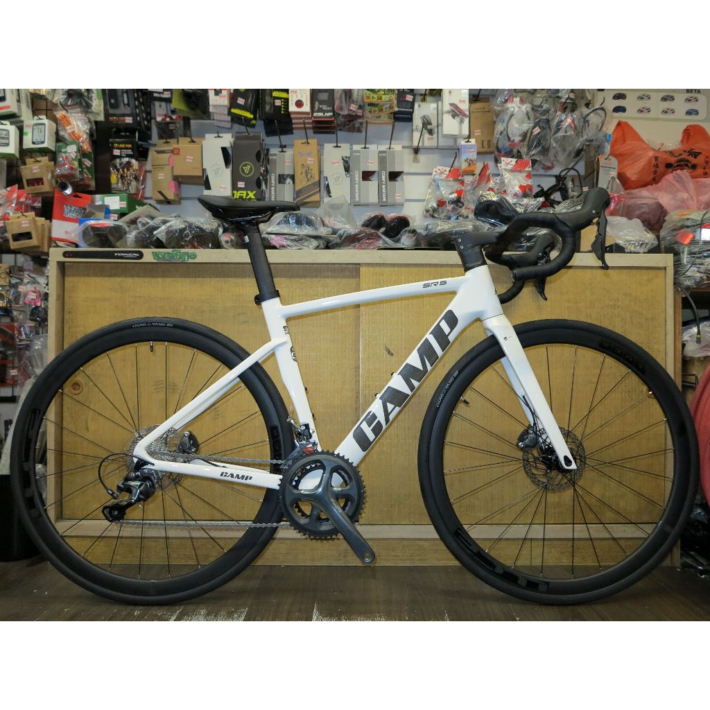 【冠鑫自行車】CAMP 坎普 SR5 SHIMANO TIAGRA 20速 油壓碟煞 鋁合金 一體把公路車 白色 高雄 | 蝦皮購物