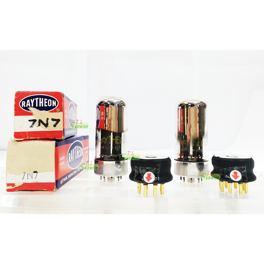 可取代 6SN7 ︽NO:6181 美國 RAYTHEON 7N7 (NIB 真空管 附 ︽NO:9907 轉接座 2組 | 蝦皮購物