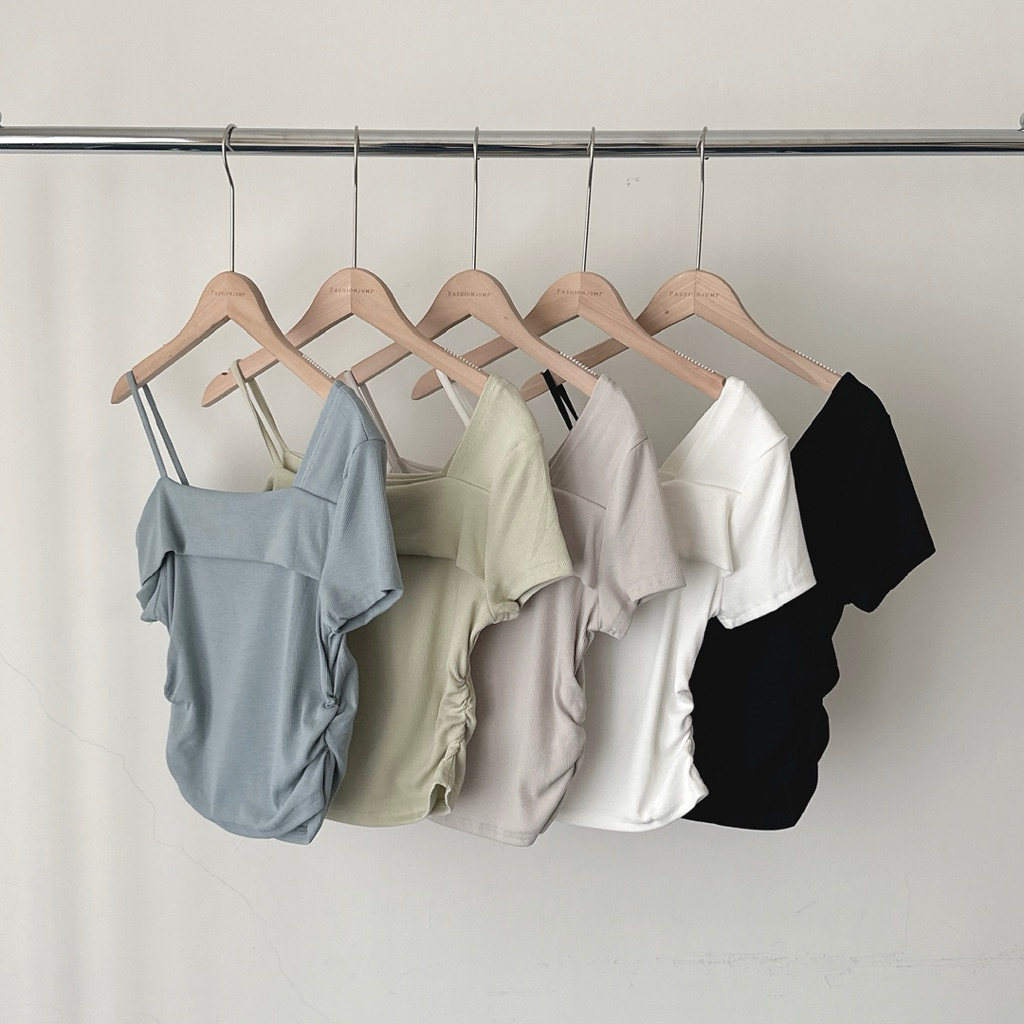 「FOR GIRLS」溫柔陷阱 單肩平口短T（5colors）短踢 短袖上衣 女生短袖 女上衣 單肩 短版 | 蝦皮購物