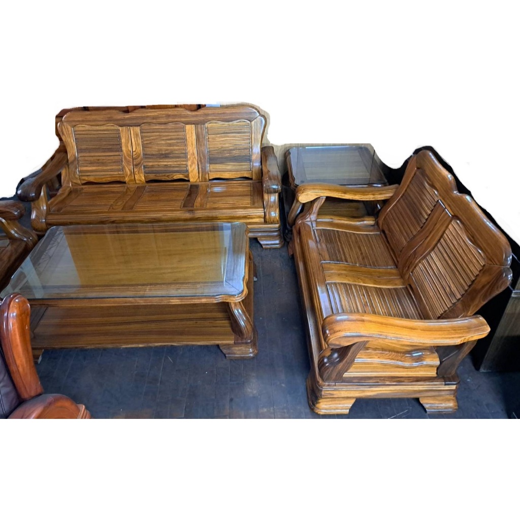 二手．客廳家具．實木桌椅．五件組(座高33公分) | 蝦皮購物