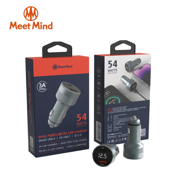 MeetMind PD+QC 54W 鋁合金顯示型車用快充 | 蝦皮購物