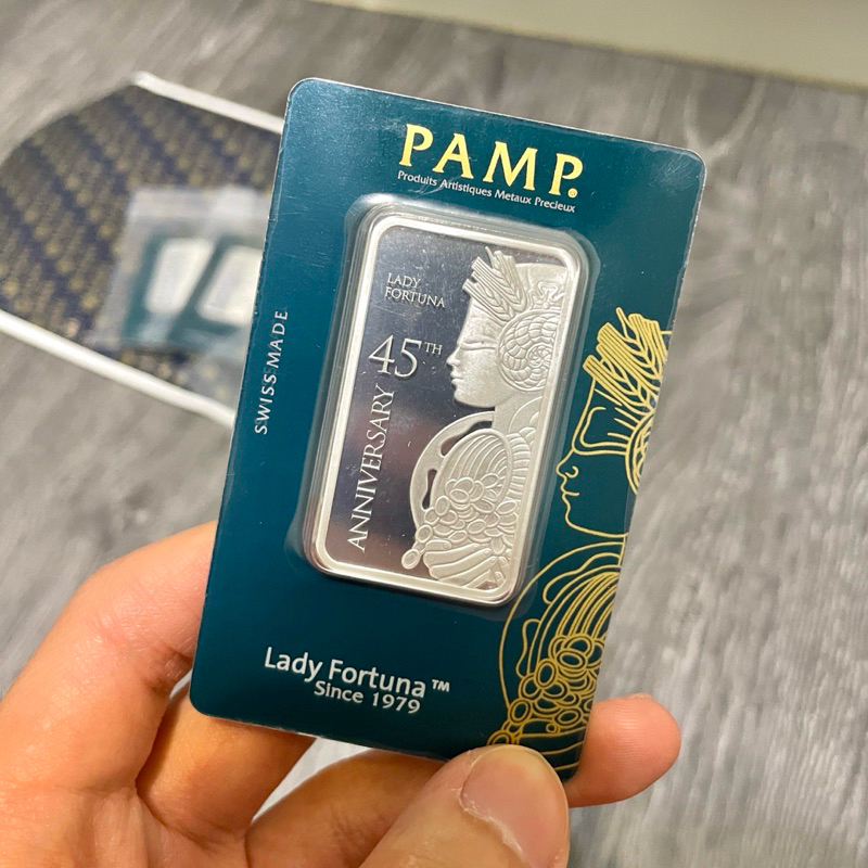 小廢屋 PAMP瑞士財富女神45週年紀念銀條1盎司 檢驗卡裝 999純銀 白銀 收藏 | 蝦皮購物