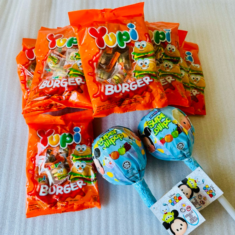 QQ Yupi 呦皮 漢堡 軟糖 迪士尼 棒棒糖 糖果 QQ糖 大棒棒糖 meiji 明治 牛奶巧克力 | 蝦皮購物