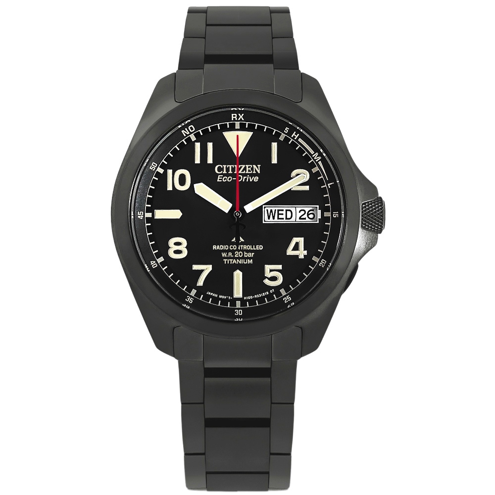 CITIZEN / PROMASTER 光動能 電波錶 防水200米 鈦金屬手錶 鍍黑 /AT6085-50E/39mm | 蝦皮購物