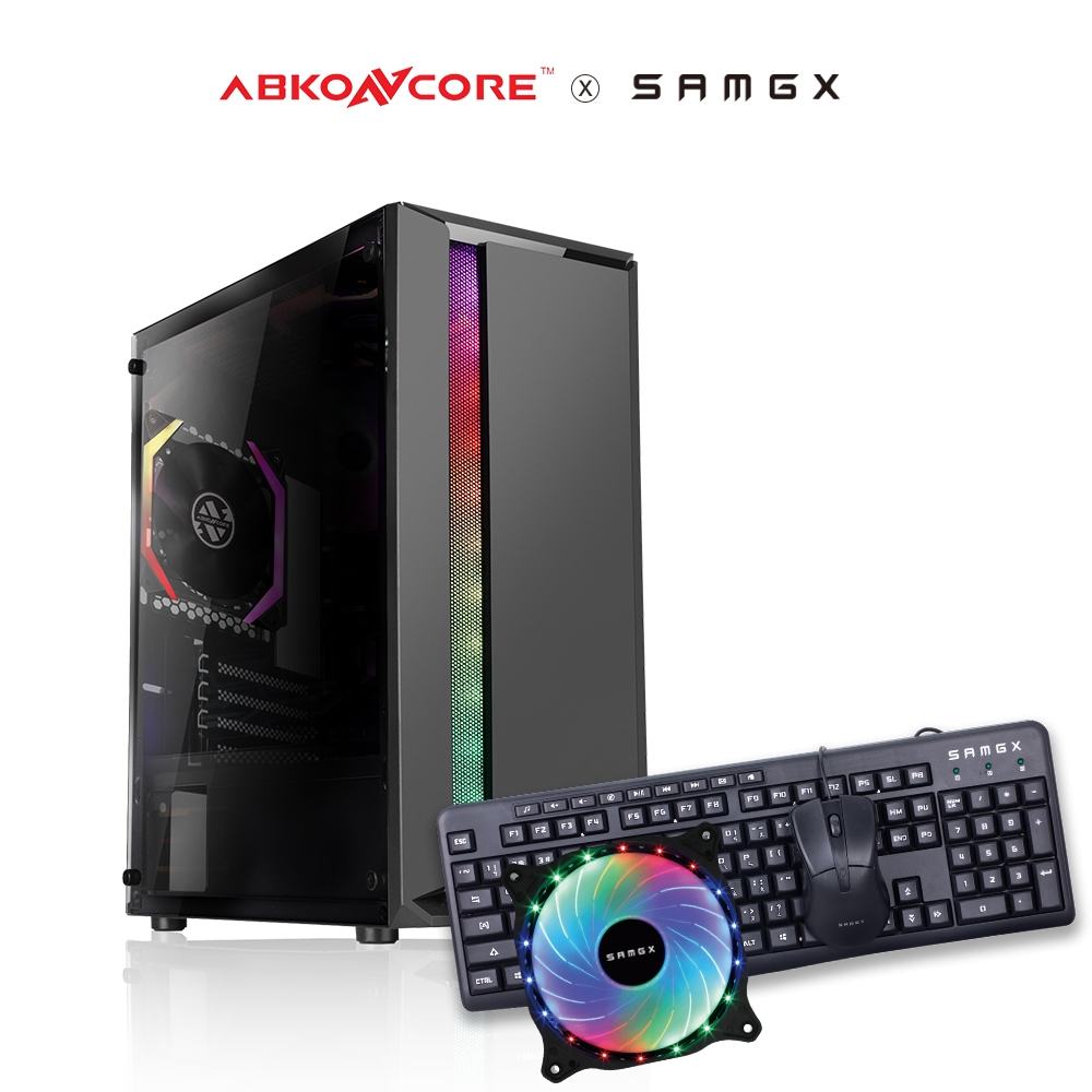 【ABKO】ABKONCORE L850 ATX玻璃RGB機殼 電腦機殼 贈RGB煥彩風扇、鍵盤滑鼠組 | 蝦皮購物