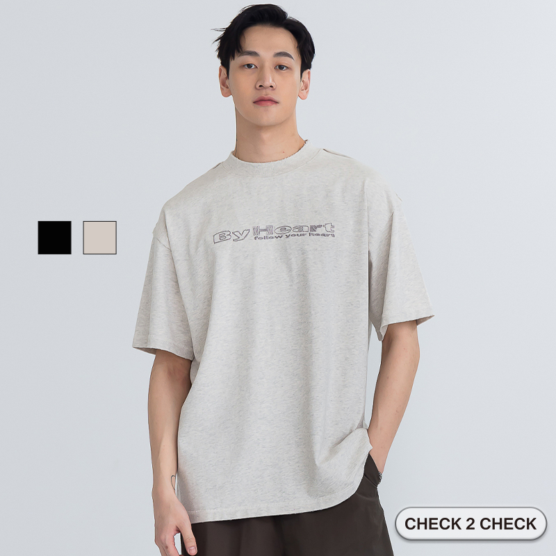 Check2Check-BY HEART圓領短T 寬鬆落肩 美式 短袖 男女可穿【CB0224284】[現貨] | 蝦皮購物