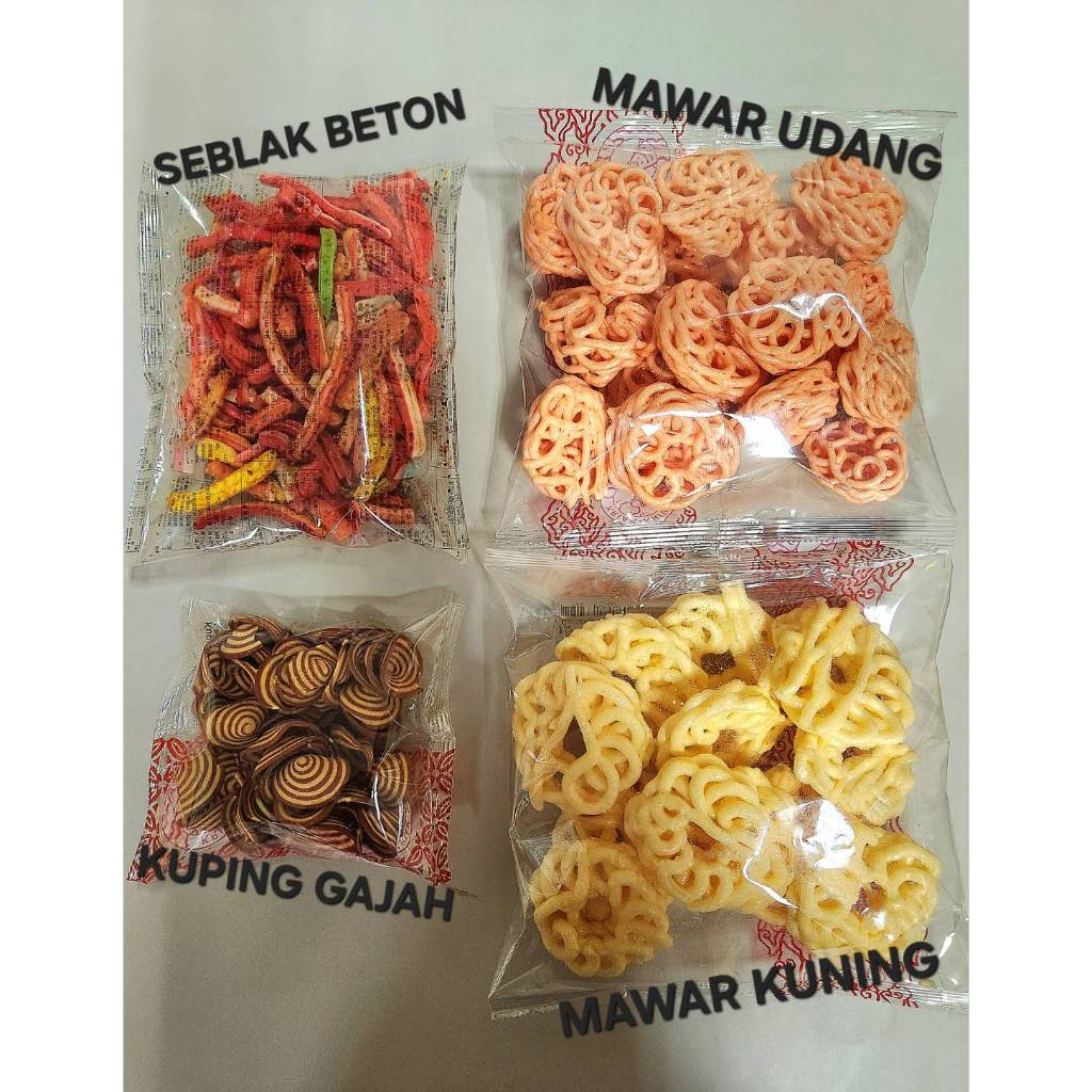 KERUPUK SEBLAK BETON/MAWAR UDANG/KUNING/KUPING GAJAH 印尼小點心 | 蝦皮購物