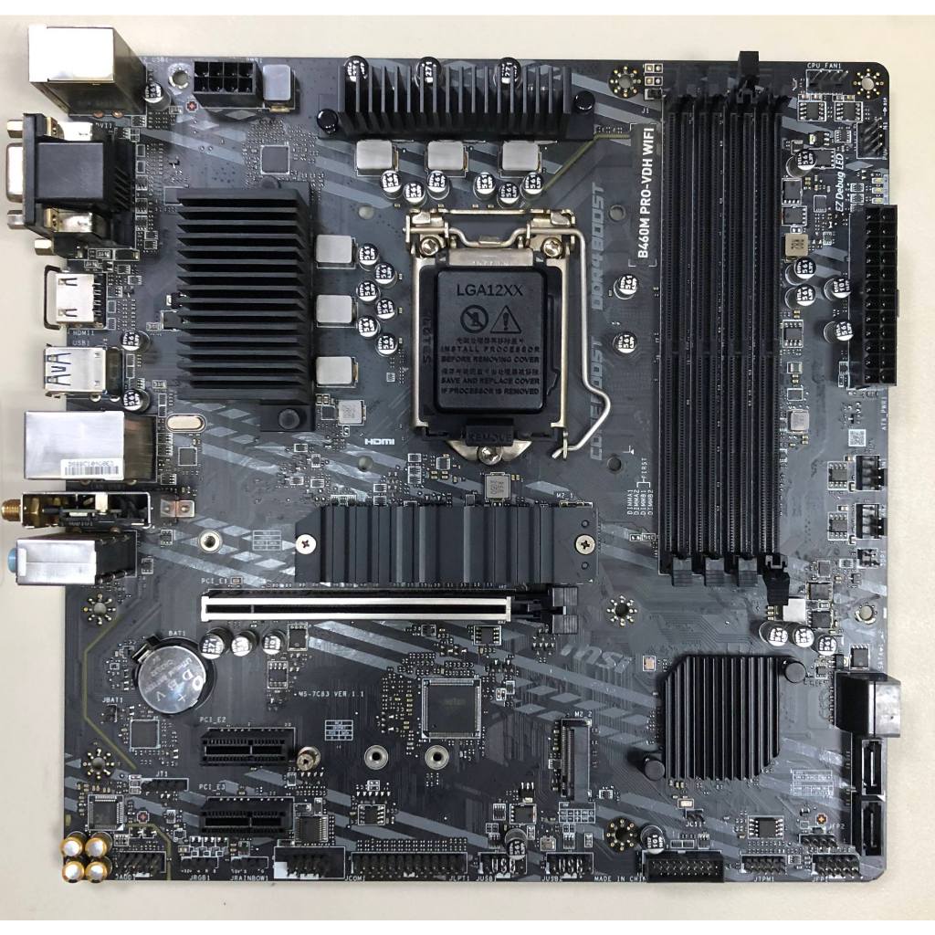 微星10代 (B460M PRO-VDH WIFI)(wifi-5+藍芽4.2) ARGB 雙M.2 RGB 含天線 | 蝦皮購物