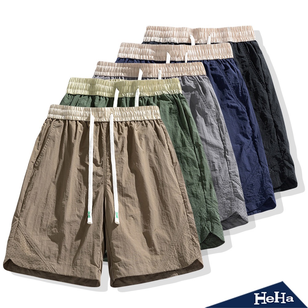 【HeHa】大碼 速乾涼感運動休閒短褲 五色 舒適 休閒 口袋 | 蝦皮購物