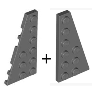 COOLPON｜這是樂高®LEGO®的正版零件 Plate 6x3 左+右 54383 54384 薄板 深灰一對 | 蝦皮購物