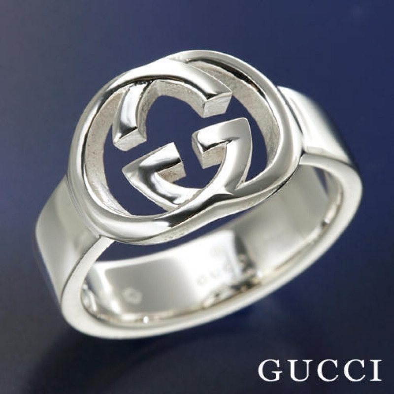 Gucci Interlocking G Silver Ring 13號 經典 Logo 戒指 | 蝦皮購物